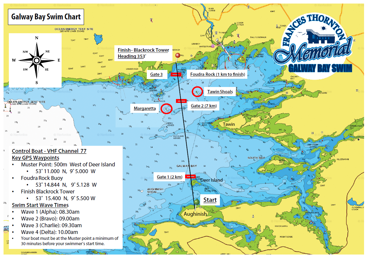 BAY SWIM CHART / MAP – Frances Thornton Memorial